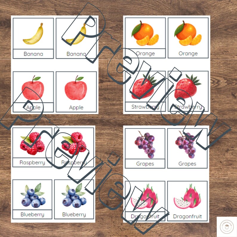Montessori Fruits 3-part Cards: Vocabulary & Nutrition (PDF Download ...