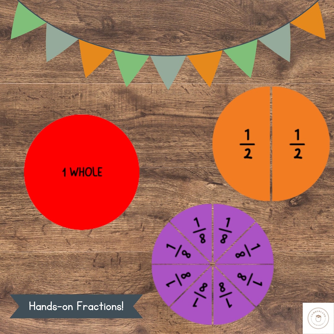 Hands-on Fraction Circles and Fraction Building Cards | Montessori ...