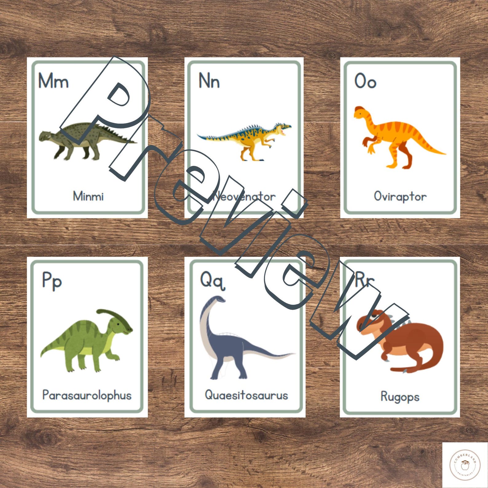 Dinosaur Alphabet Flashcards | A-Z Dinosaur Names | Letter Recognition ...