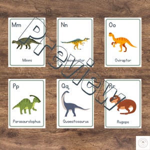 Dinosaur Alphabet Flashcards | A-Z Dinosaur Names | Letter Recognition ...