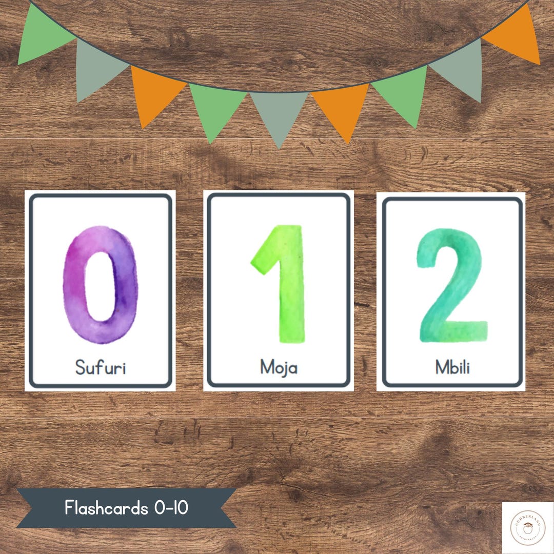 Swahili Numbers 0-10 Flashcards | Counting in Swahili | Kiswahili ...