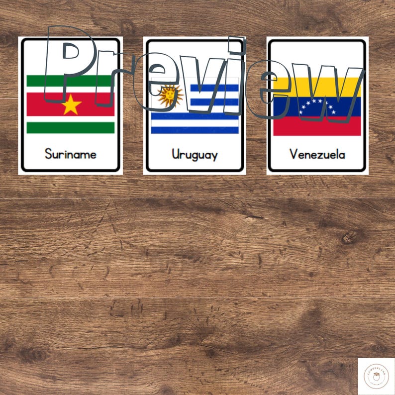 South America Flags Flashcards: Geography Learning Cards (PDF) - Etsy