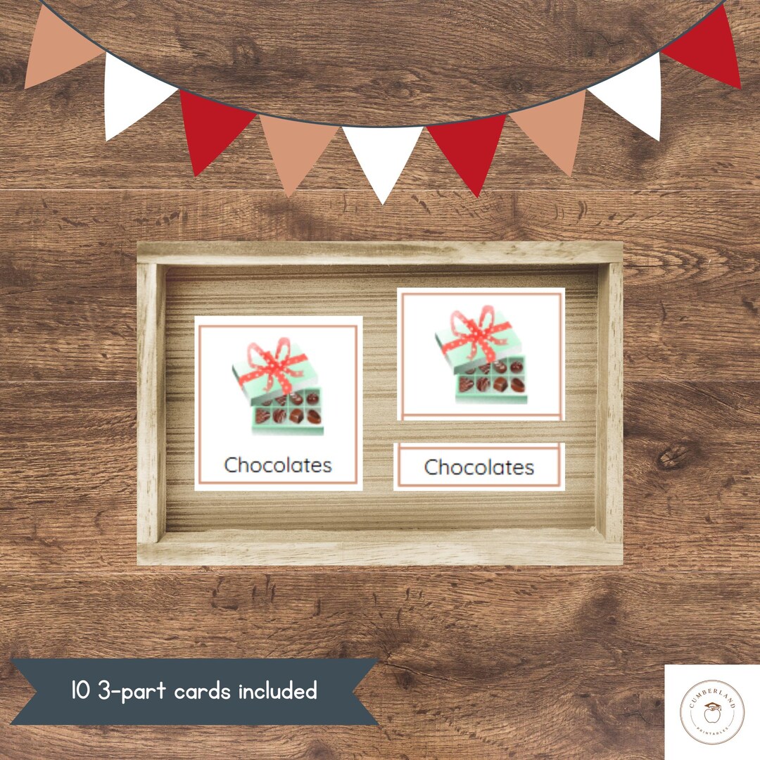 Valentine's Day Montessori Cards: Holiday Vocabulary (digital Download ...