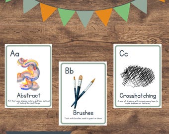 Visual Arts ABC Flashcards | Art Vocabulary A-Z | Phonics and Alphabet ...