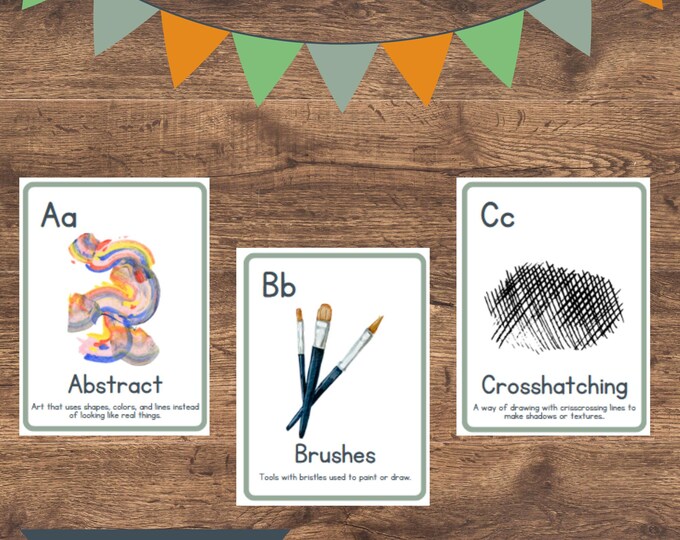 Visual Arts ABC Flashcards | Art Vocabulary A-Z | Phonics and Alphabet ...