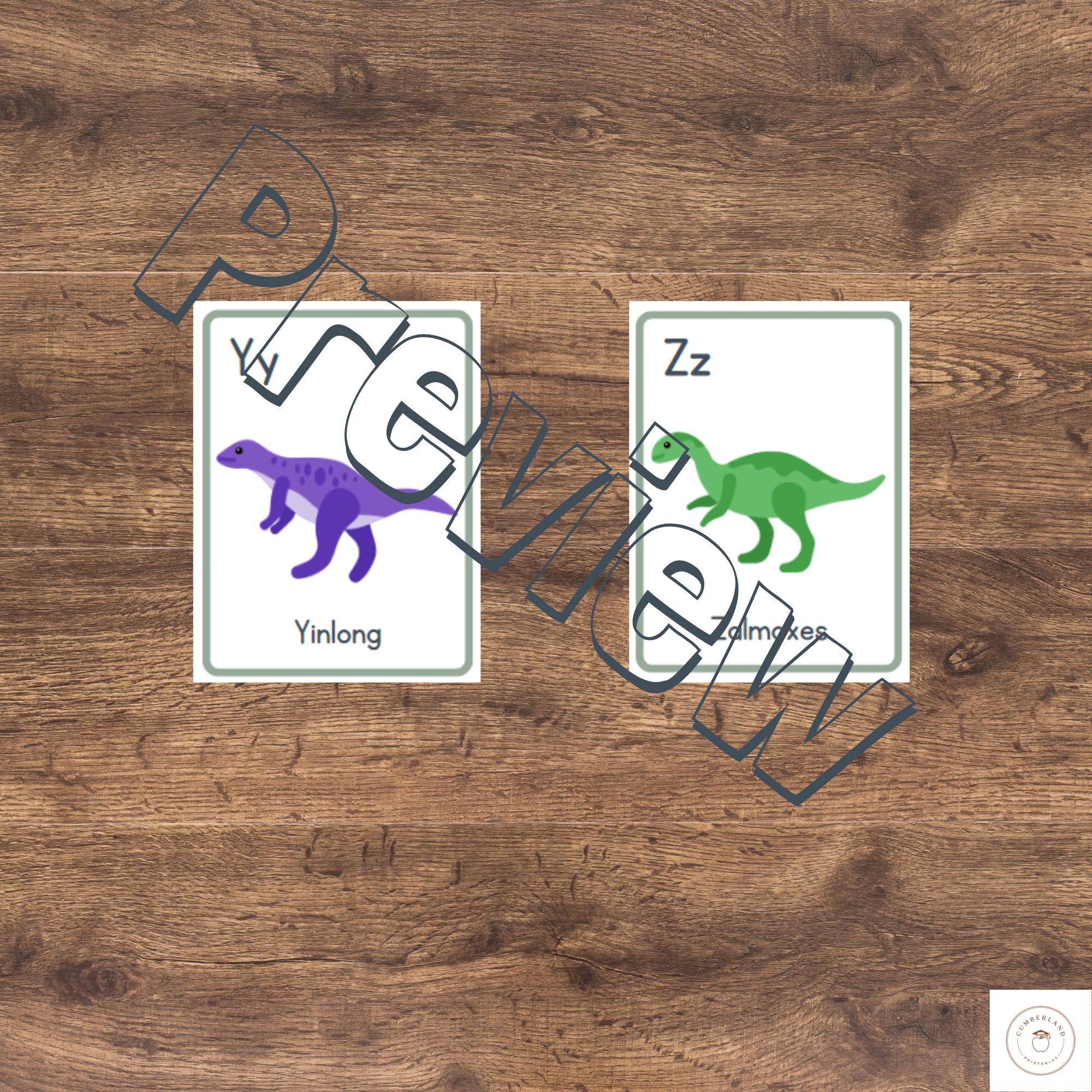 Dinosaur Alphabet Flashcards | A-Z Dinosaur Names | Letter Recognition ...