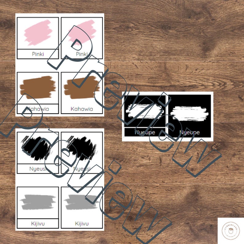 Swahili Colors 3-part Cards - Montessori Nomenclature Cards | Learn ...