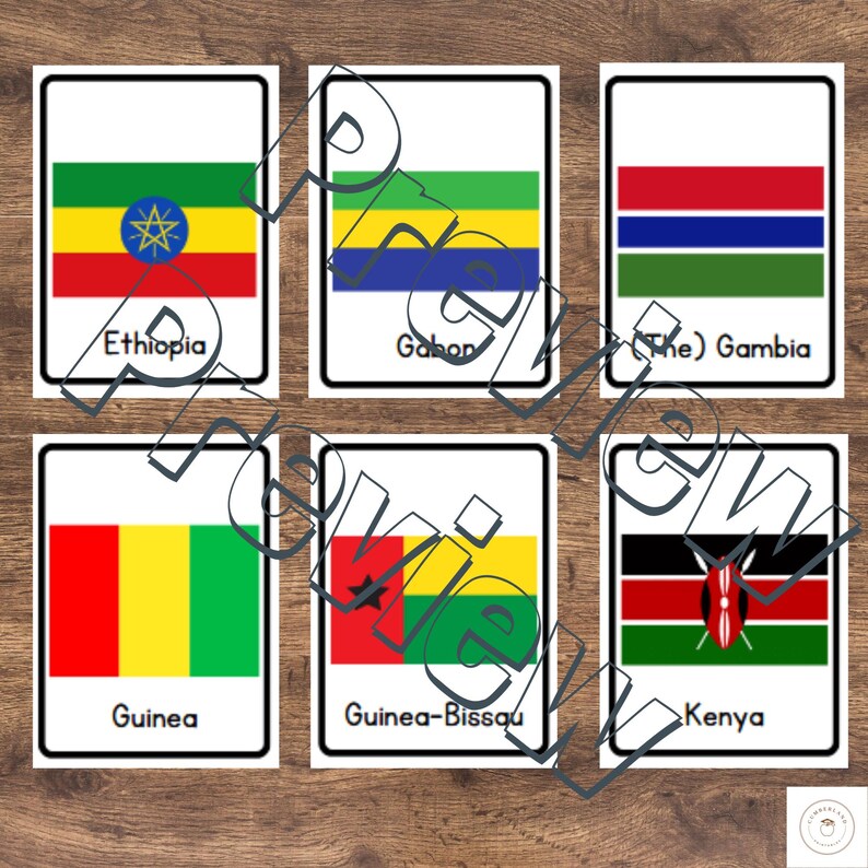Flags of Africa Flashcards: Geography & Social Studies (PDF) - Etsy