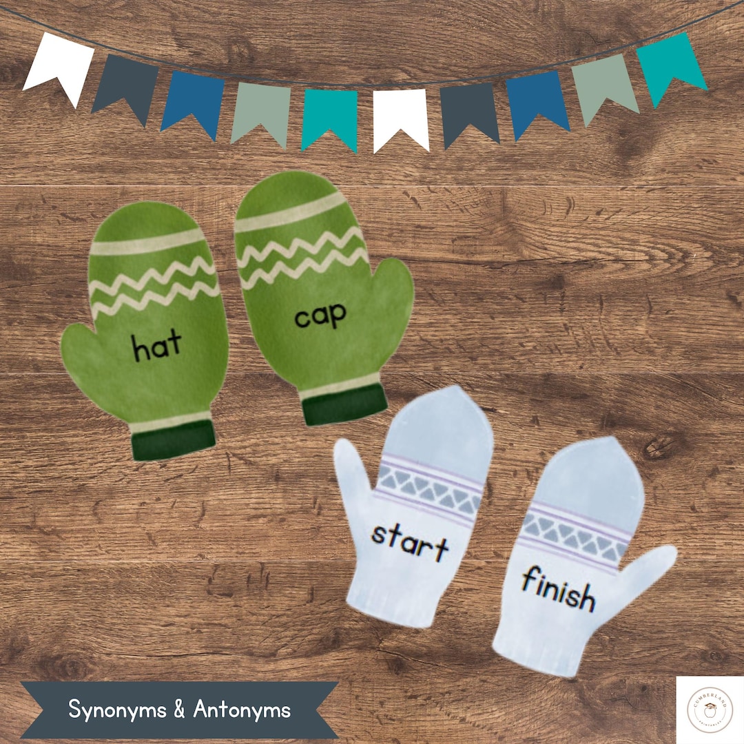 Winter Mitten Match Match Synonyms and Antonyms, Winter Grammar ...