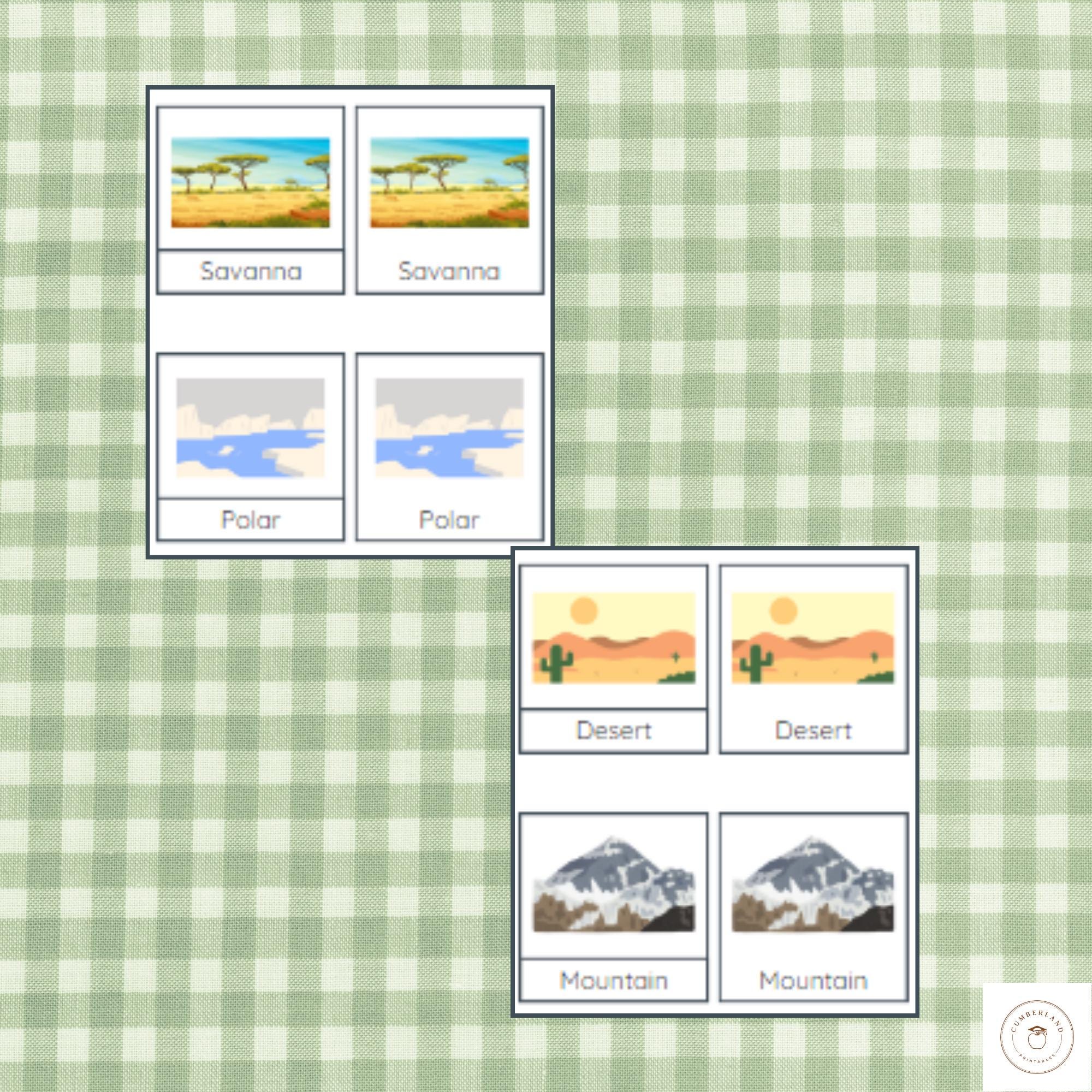 Animal Habitats Montessori 3-part Cards - Etsy