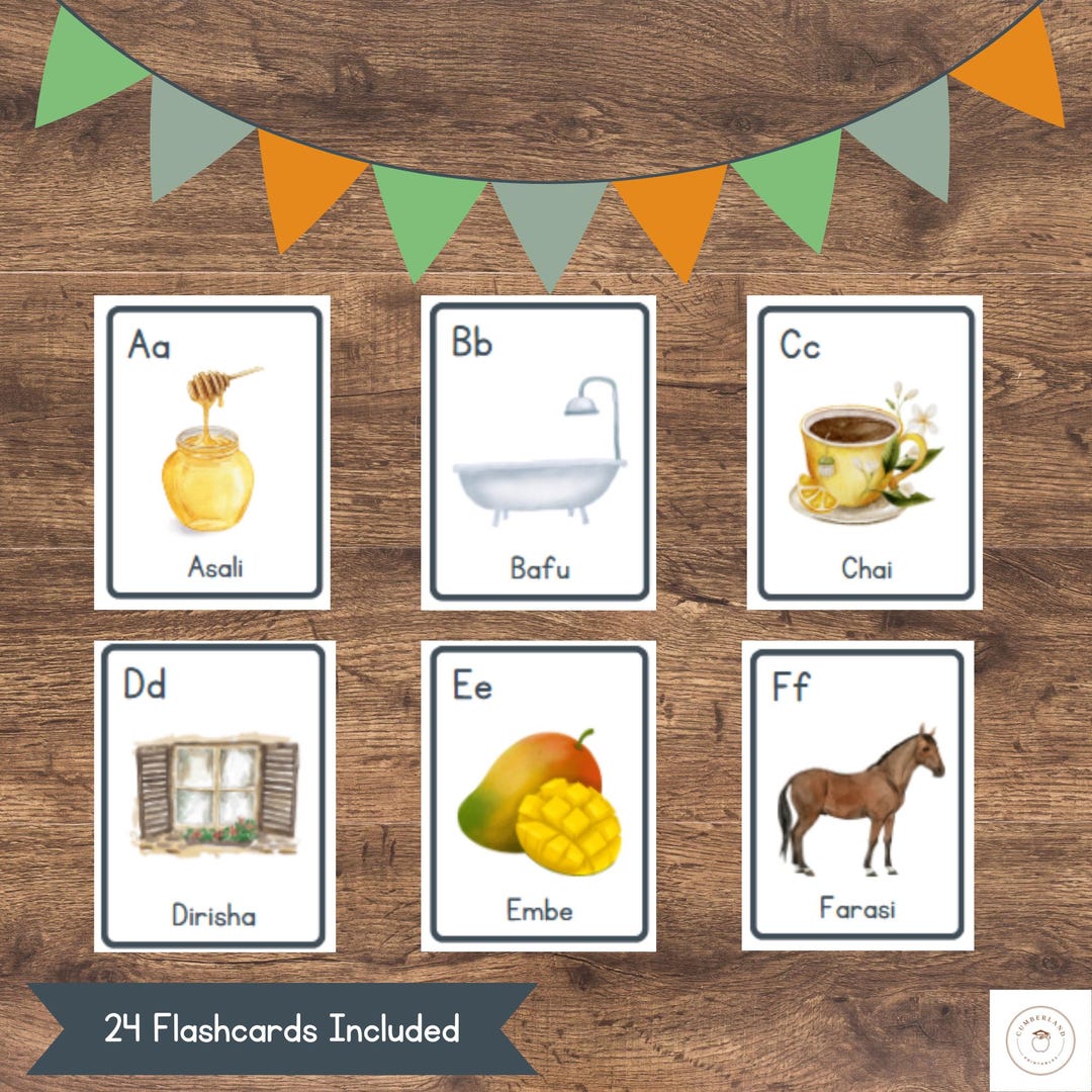 Swahili Alphabet Flashcards | Learn Kiswahili Letters & Vocabulary ...