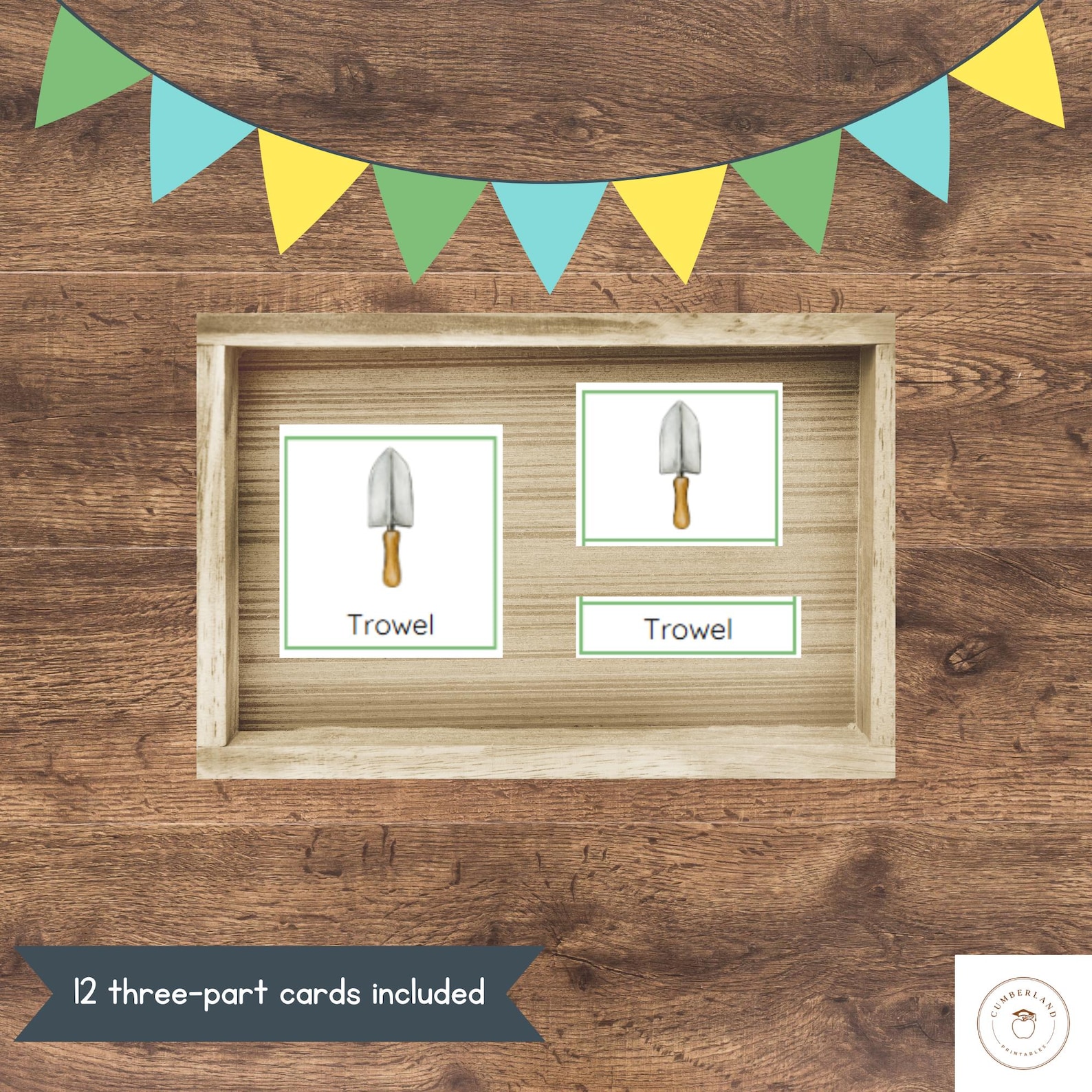 Gardening Tools Montessori 3-part Cards | Printable Garden Vocabulary ...