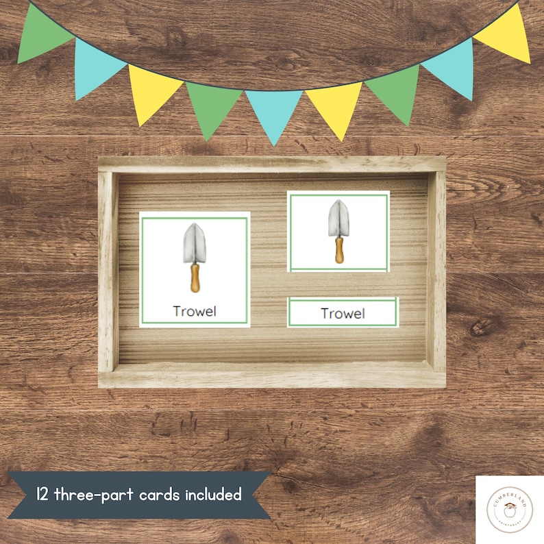 Gardening Tools Montessori 3-part Cards | Printable Garden Vocabulary ...