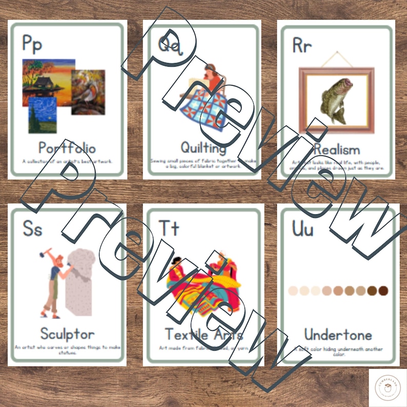Visual Arts ABC Flashcards | Art Vocabulary A-Z | Phonics and Alphabet ...