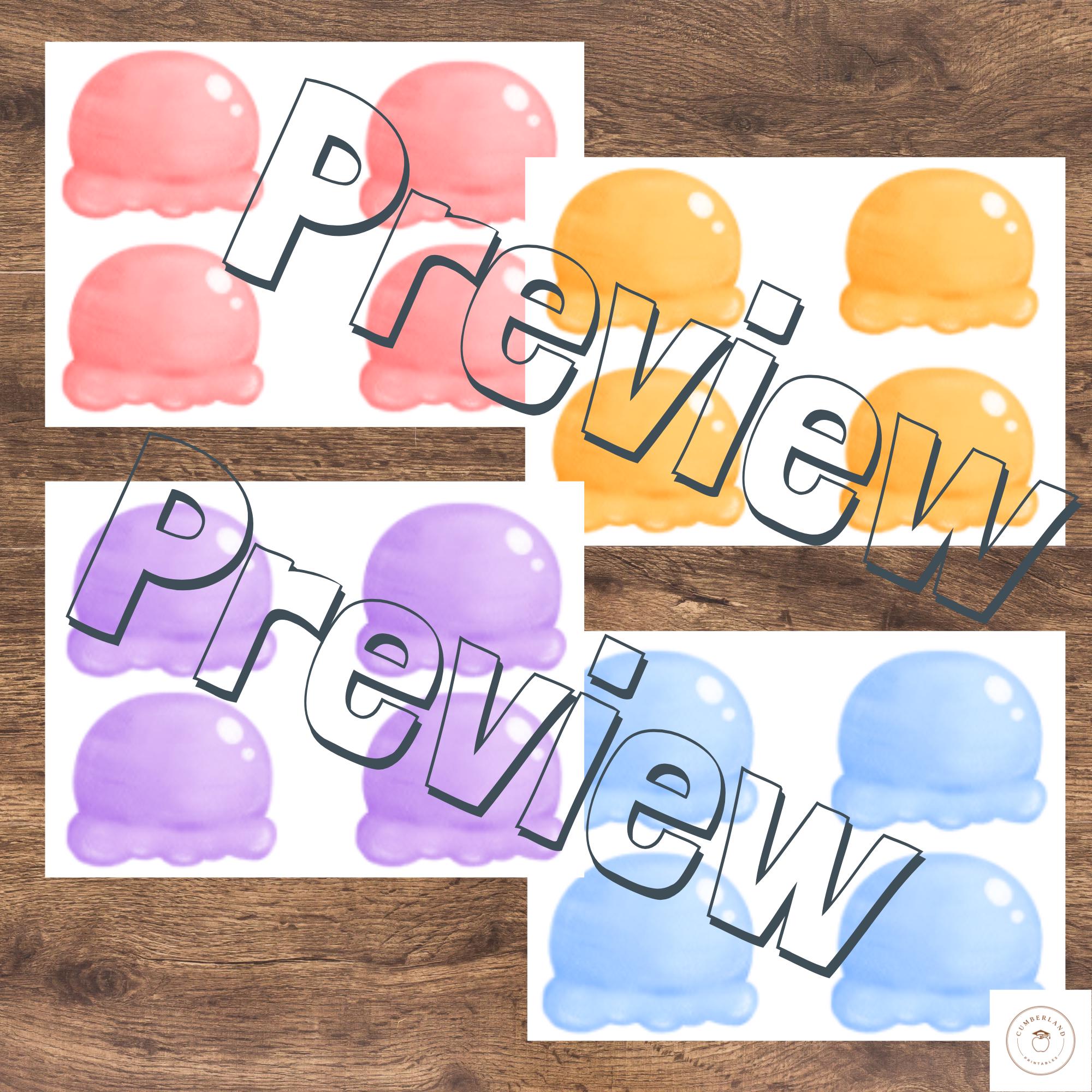 Ice Cream Scoop Counting Activity | Hands-on Preschool & Kindergarten ...