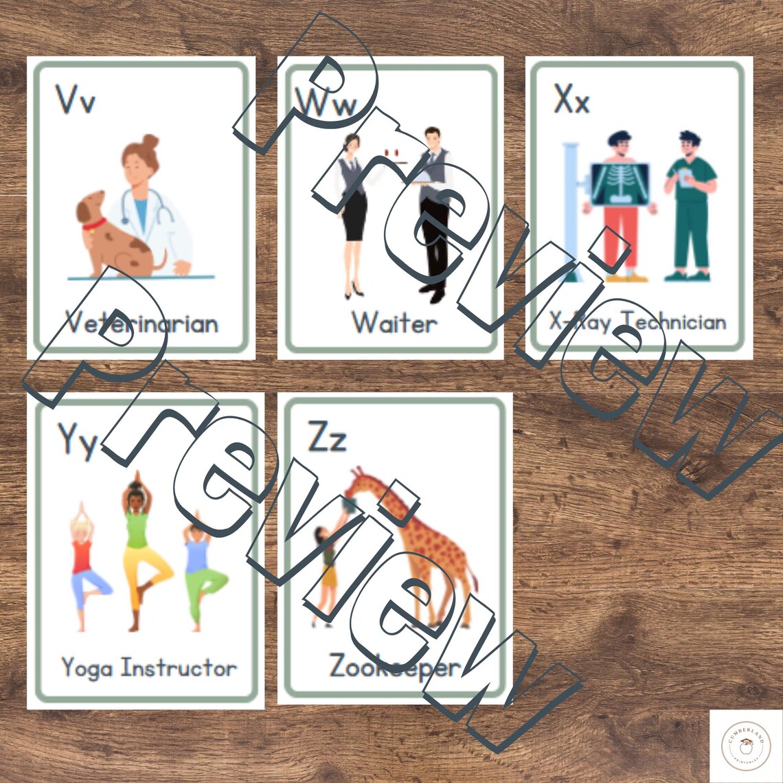 Occupations Alphabet Flashcards | A to Z Jobs Cards | Career Phonics ...