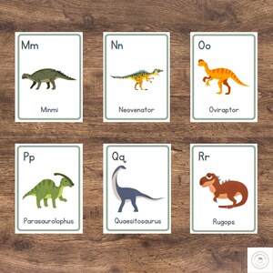 Dinosaur Alphabet Flashcards Dinosaurs A to Z, Dinosaur Names, Learn ...