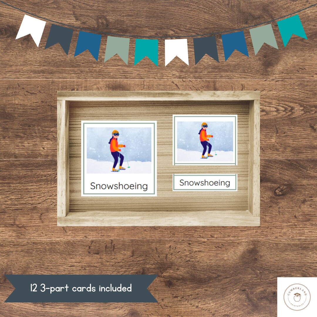 Winter Sports Montessori 3-part Cards - Nomenclature Cards, Winter ...