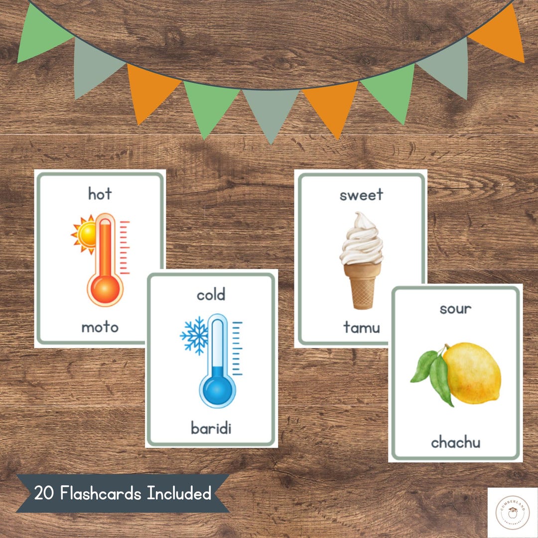 Swahili Opposites Flashcards | English Swahili Vocabulary Cards | Learn ...
