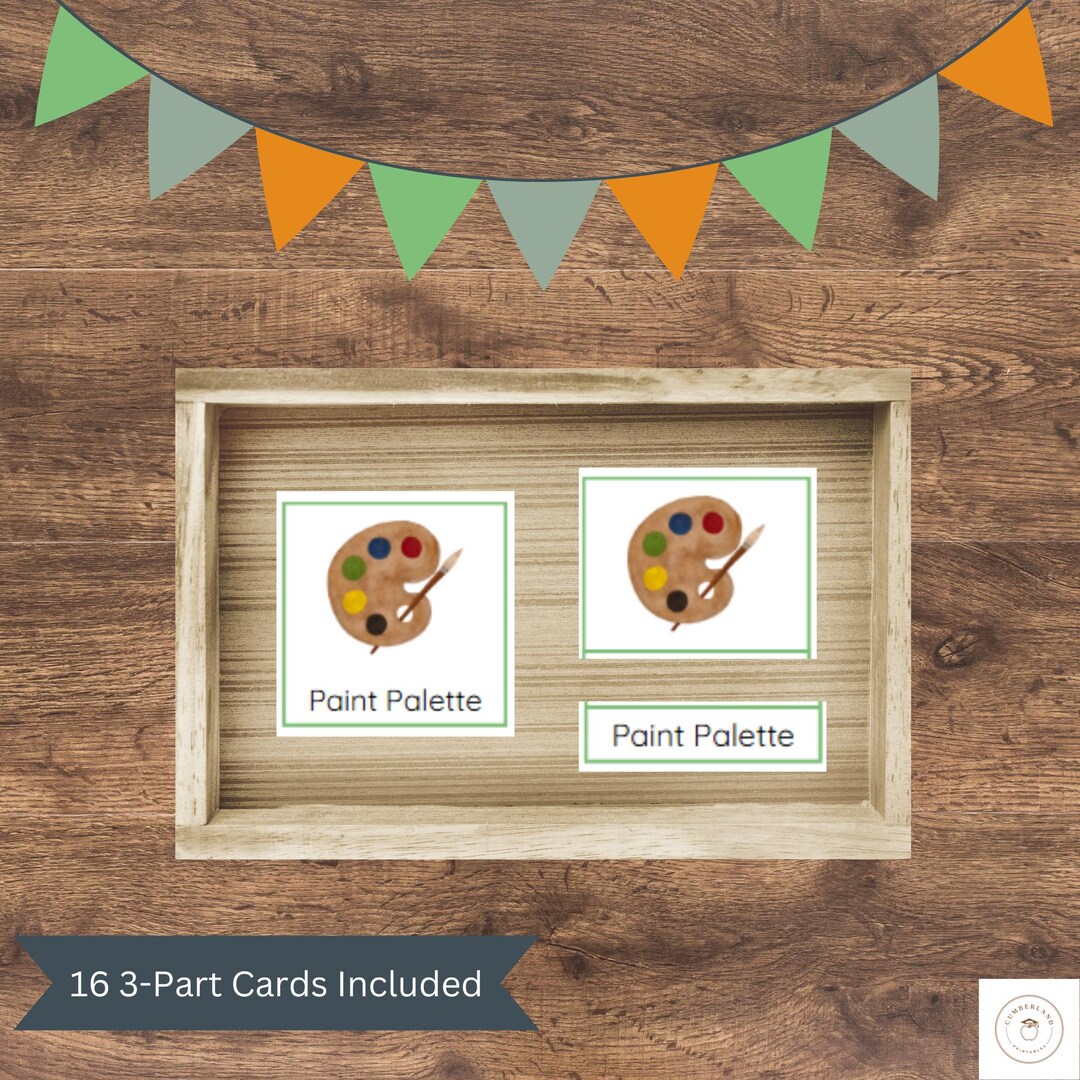 Art Supplies 3-part Cards - Montessori Nomenclature Cards | Art ...