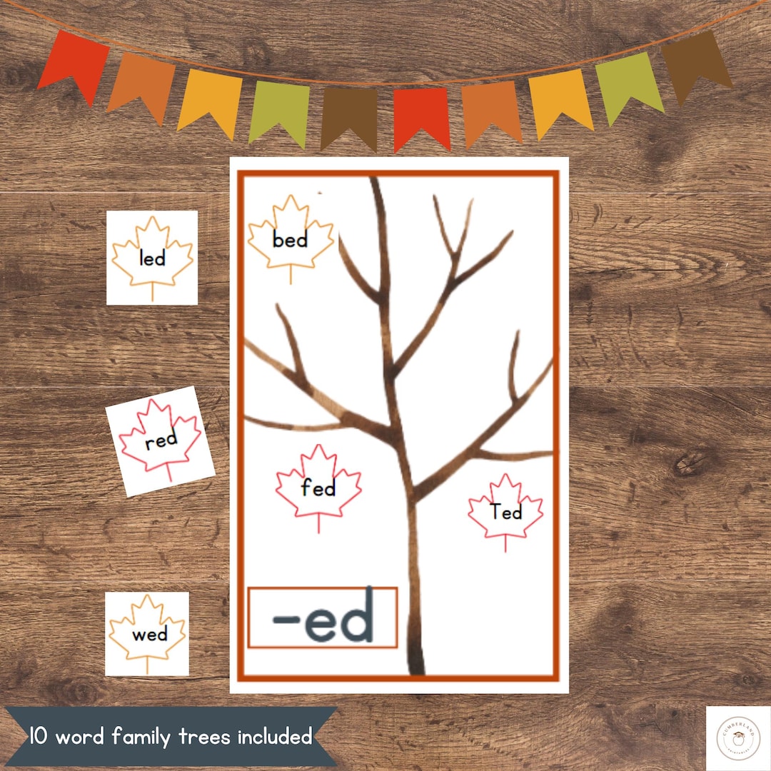 Autumn Word Family Trees: Fall Phonics & CVC Words Activity (PDF ...