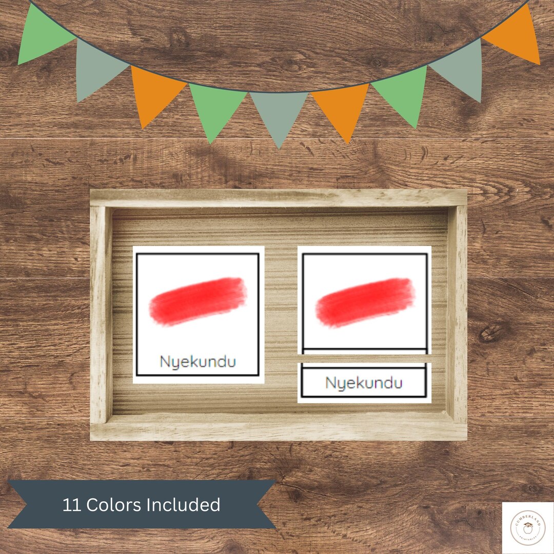 Swahili Colors 3-part Cards - Montessori Nomenclature Cards | Learn ...