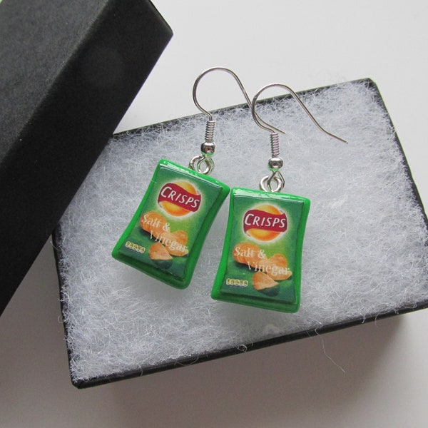 Handmade Miniature Prawn Cocktail Crisp Crisps Packet Dangle Earrings ...