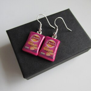 Handmade Miniature Prawn Cocktail Crisp Crisps Packet Dangle Earrings ...