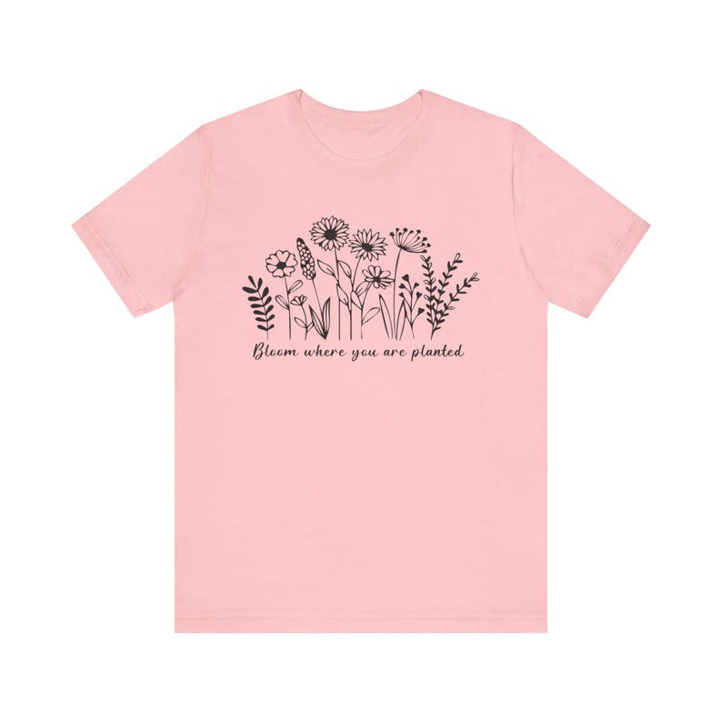 Unisex Jersey Short Sleeve Tee, Flower Shirt, Bloom, Spring, Summer ...
