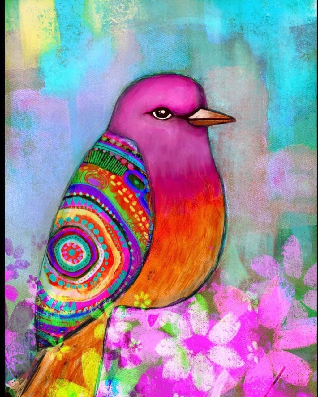 Color is a Power" Bird Print Floral - Etsy