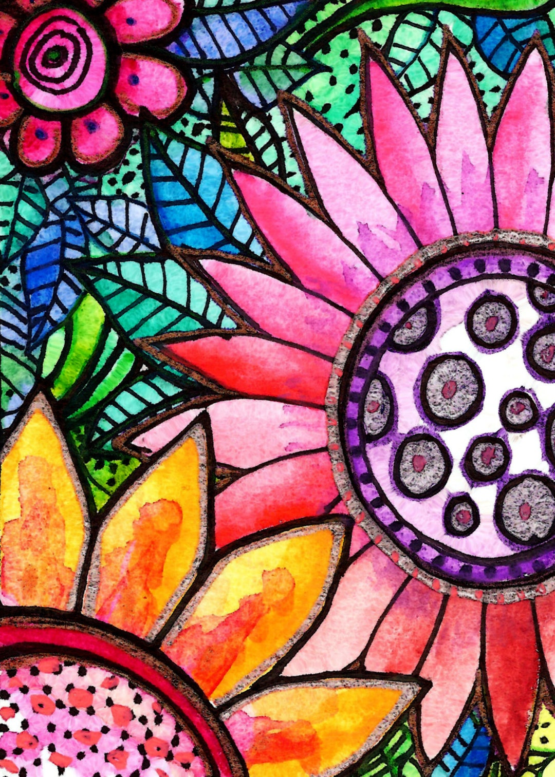 Flower Art Fleurs Flowers Art Print Art Print Sun Floral Garden ...