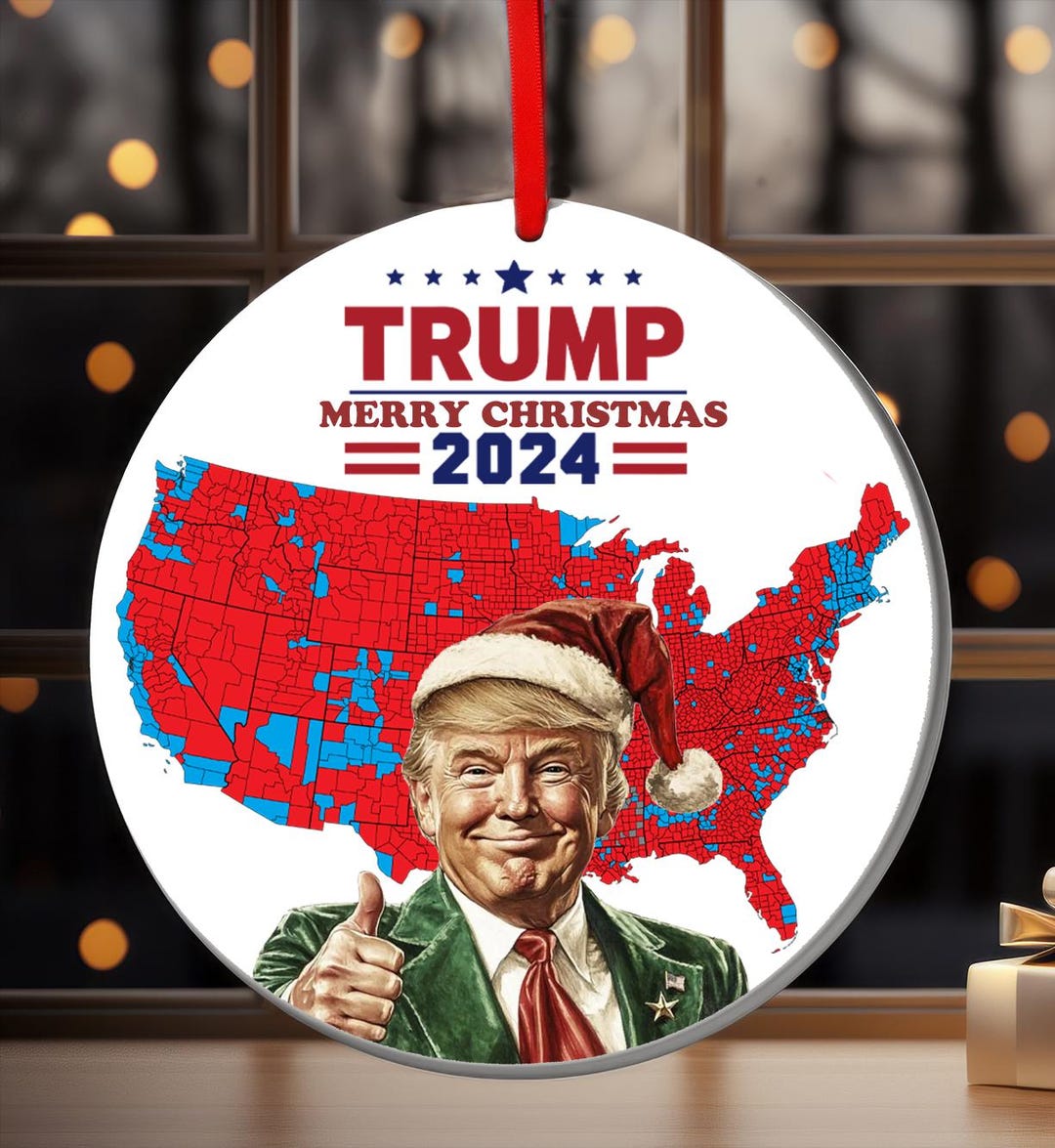 Trump I'll Be Home for Christmas,2024 Election Map Ornament,trump ...