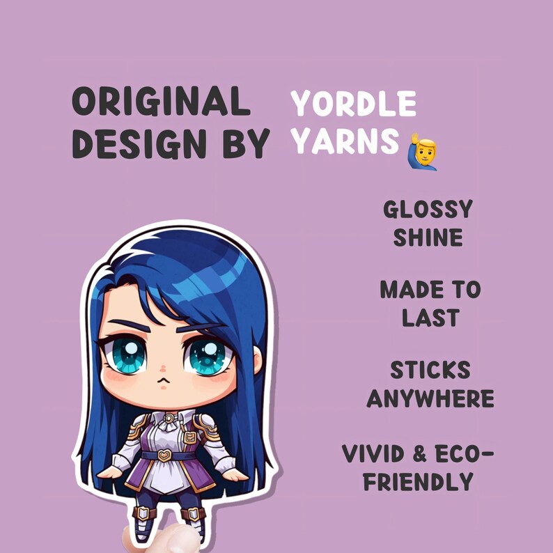 Chibi Arcane Caitlyn, League of Legends Sticker 3 Vinyl Sticker, Lol ...