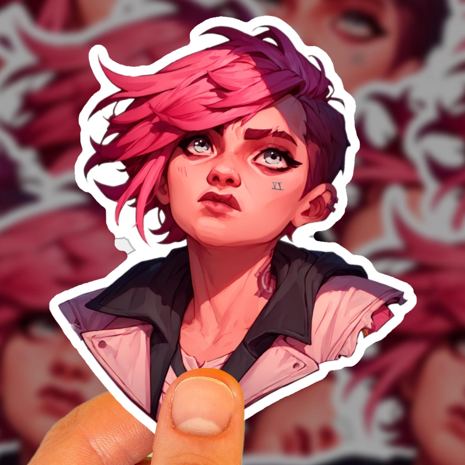 Arcane Sticker, Vi, 3 Vinyl Sticker, Lol-gift, Vi Arcane Fanart, Vi Lol ...