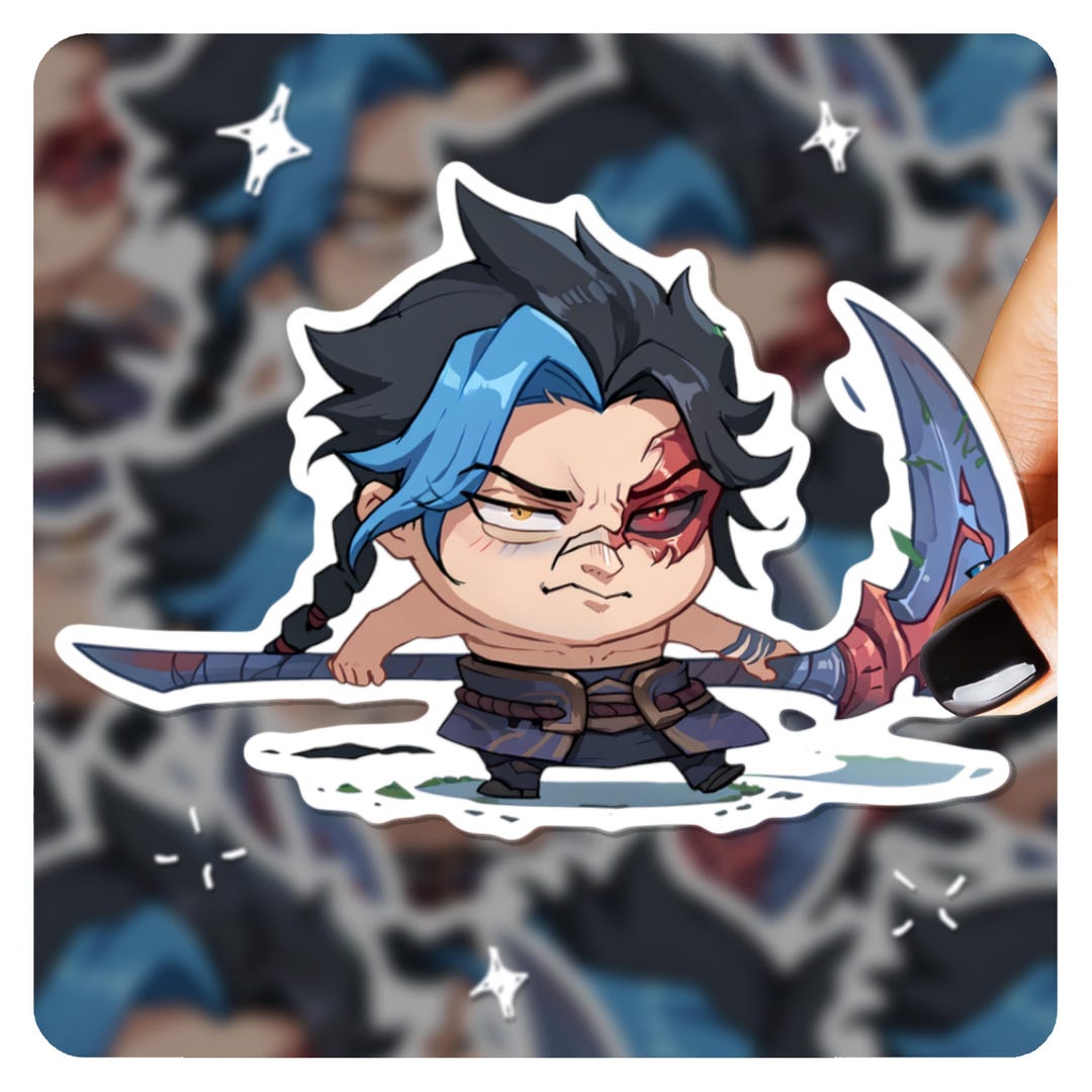 League of Legends Sticker Kayn Chibi Cute Gift 3 Vinyl Sticker, Lol ...