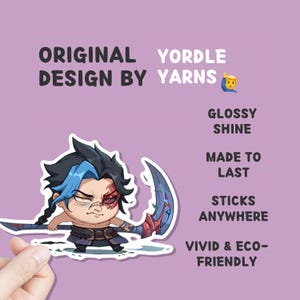 League of Legends Sticker Kayn Chibi Cute Gift 3 Vinyl Sticker, Lol ...