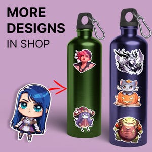 Chibi Arcane Caitlyn, League of Legends Sticker 3" Vinyl Sticker, Lol ...