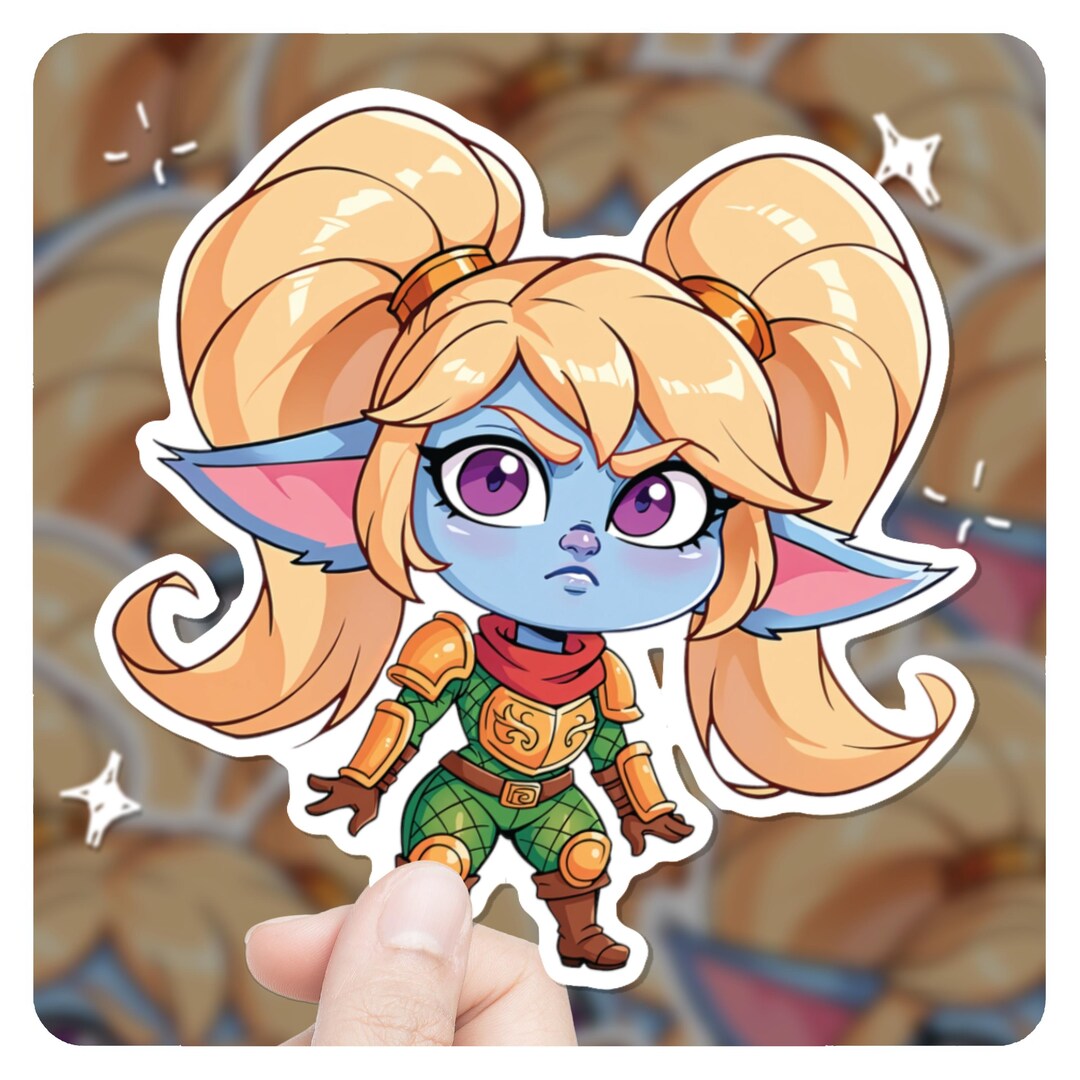 Poppy League of Legends Sticker, Cheeky 3" Vinyl Sticker, Lol-gift, Lol ...