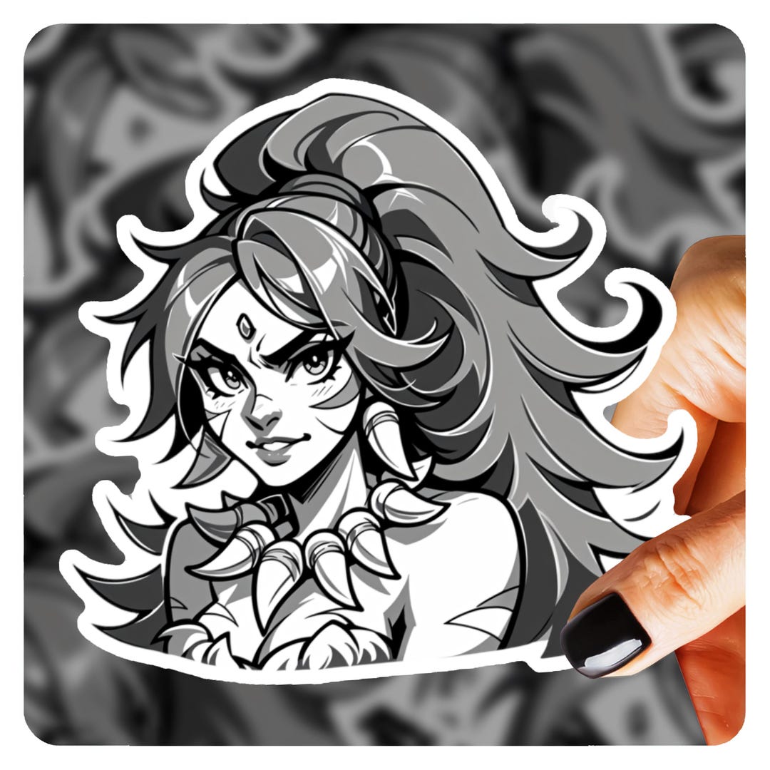 Nidalee Sticker - League of Legends Decal, Black & White Laptop Decal ...