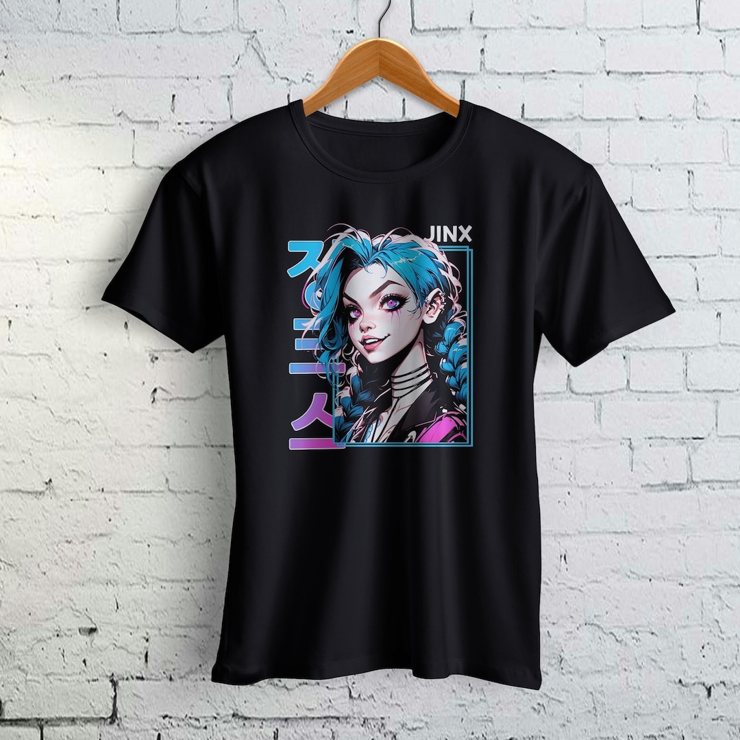 Jinx / Powder Arcane League of Legends T-shirt Fanart High-quality ...
