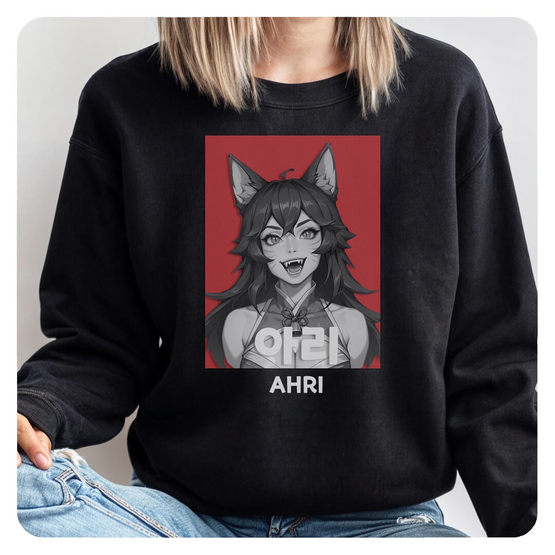 Ahri Sweatshirt League of Legends Japanese Aesthetic Apparel, Gamer ...