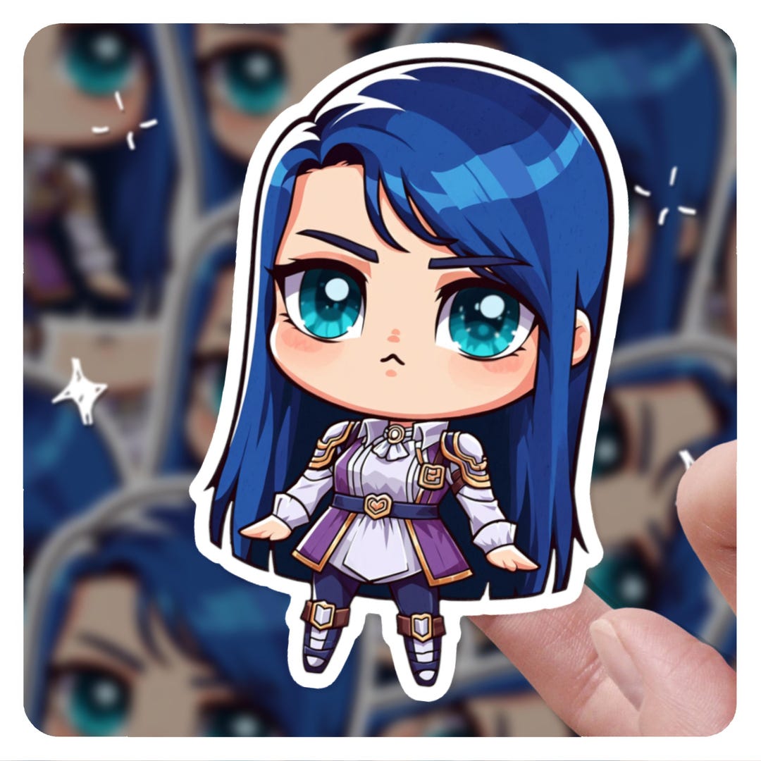 Chibi Arcane Caitlyn, League of Legends Sticker 3" Vinyl Sticker, Lol ...