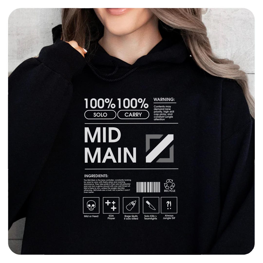 League of Legends Hooded Sweatshirt, Mid Main Unisex Hoodie, Lol Gamer ...