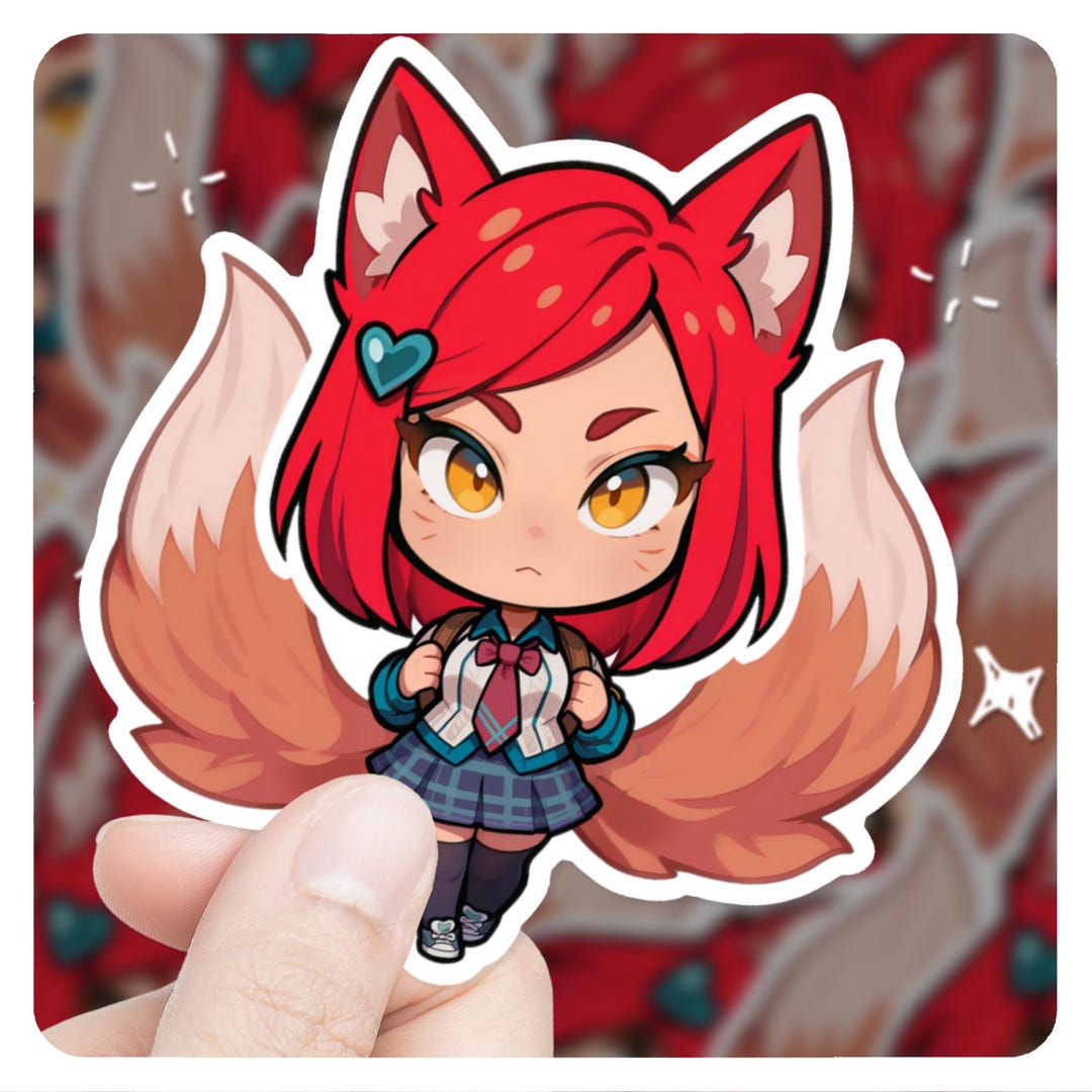 League of Legends Ahri 3" Vinyl Sticker, Lol Sticker, Arcane League of ...