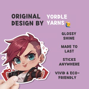 Chibi Vi Arcane Sticker League of Legends 3 Vinyl Lol Decal Waterproof ...