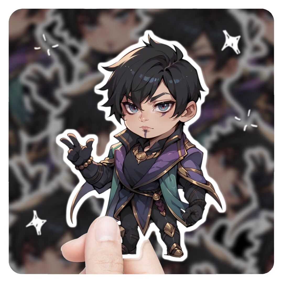 Chibi League of Legends Aphelios Sticker, 3 Vinyl Sticker, Lol-gift ...
