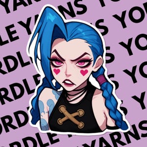 Arcane Jinx Emote Sticker League of Legends Sticker Jinx 3" Vinyl ...