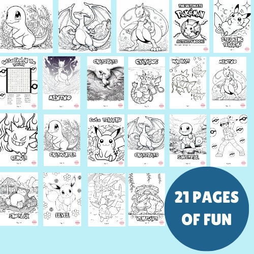 Ultimate Pokémon Activity Book, Coloring, Puzzles, Mazes - Etsy