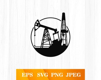 Oil Field Svg, Oil Field Scene, Oil Derrick Svg, Oil Rig Svg, Oil Pump ...