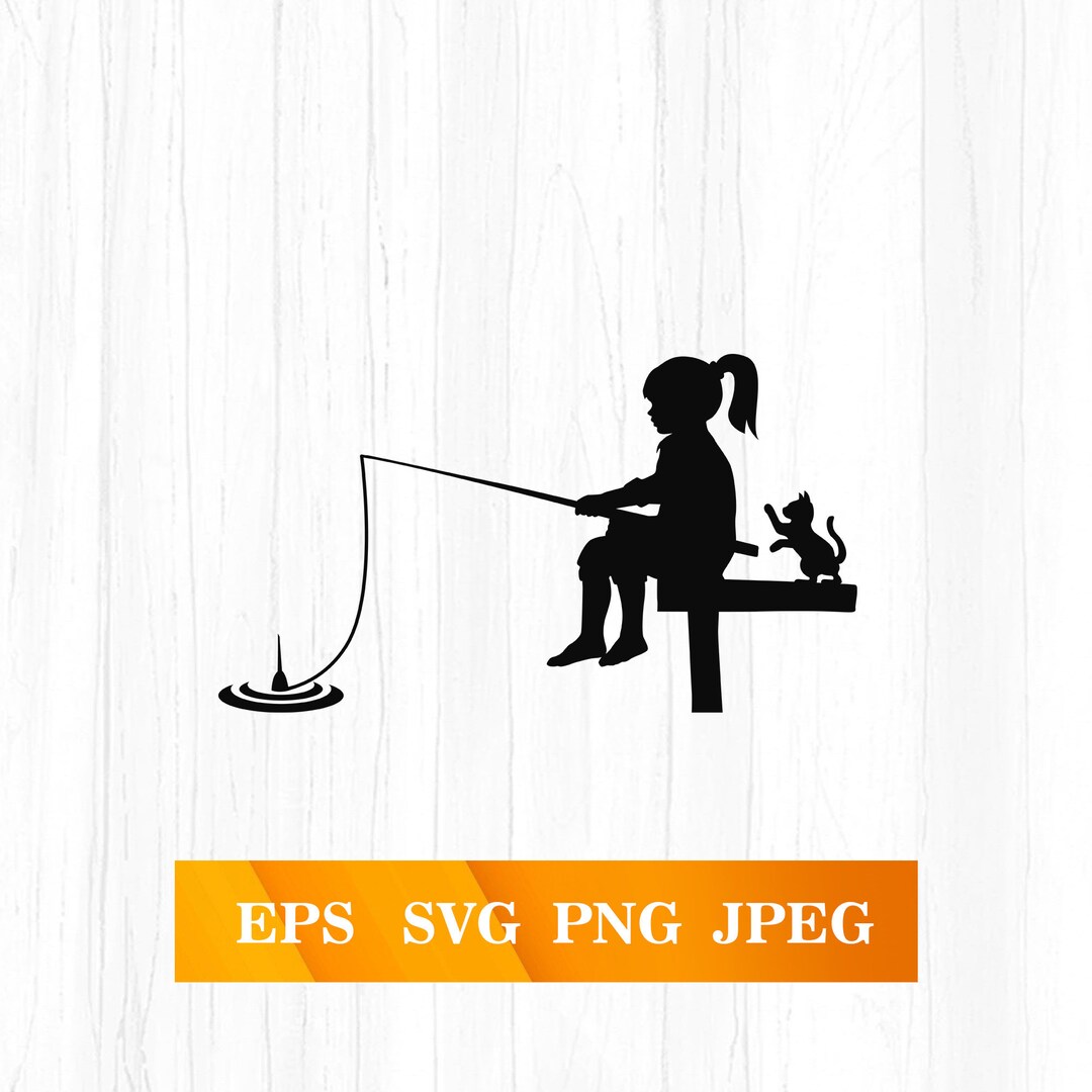 Little Girl Fishing Svg Png Sublimation Girl Fisherman Svg Vector - Etsy